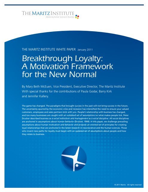 Breakthrough Loyalty: A Motivation Framework for ... - Maritz Institute