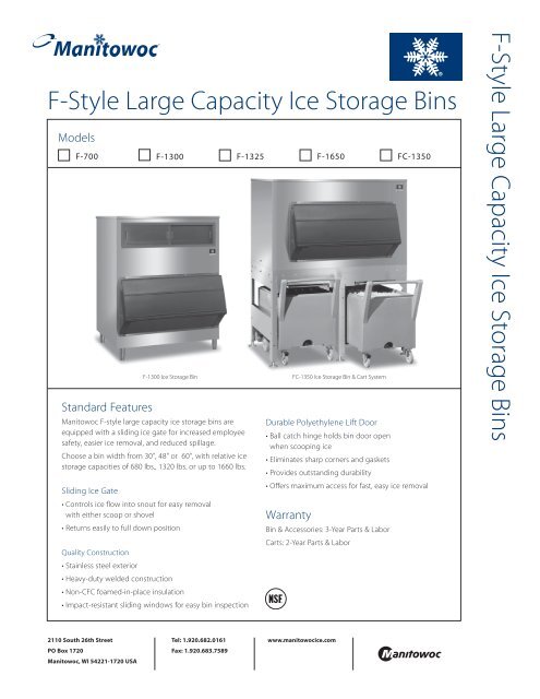 F-Style Large Capacity Ice Storage Bins - Manitowoc Ice