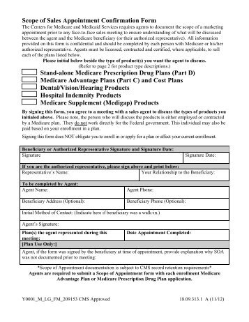Scope of Sales Appointment Confirmation Form - HealthNow New ...
