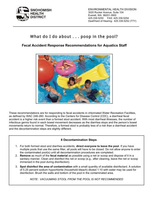 Fecal Accident Response Recommendations for Aquatics Staff