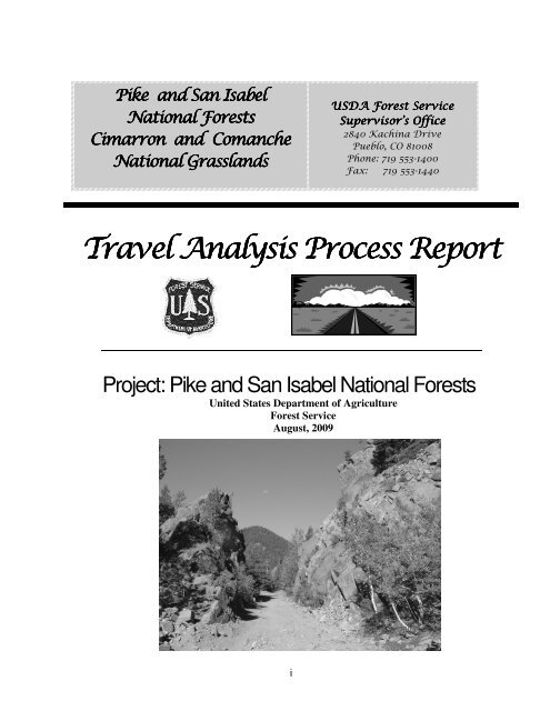 Travel Analysis Travel Analysis Process Report - USDA Forest ...