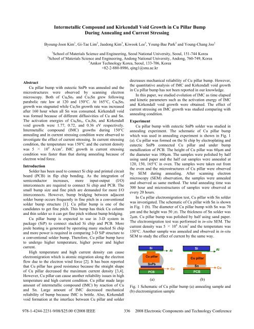 Intermetallic Compound and Kirkendall Void Growth in Cu Pillar ...
