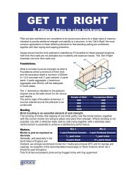 Brickwork Dimension Tables - Ibstock