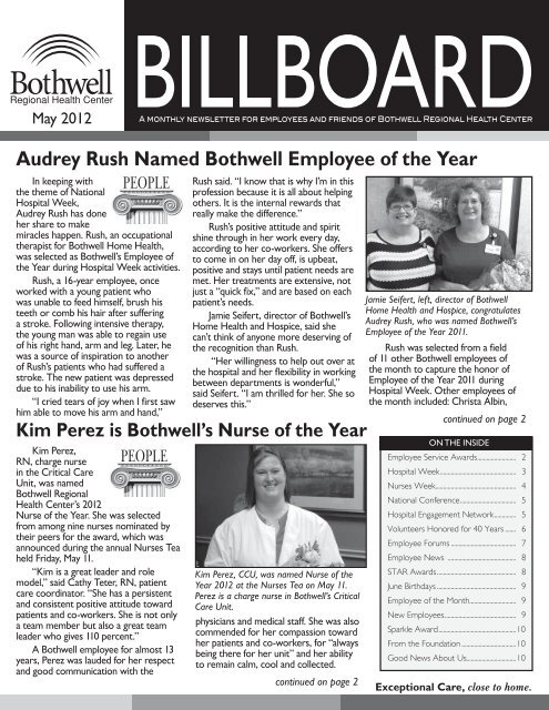 Audrey Rush Named Bothwell Employee of the Year