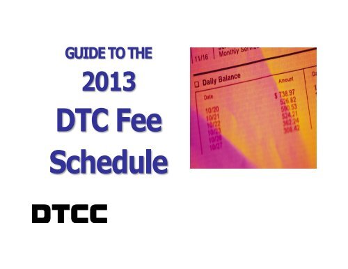 DTC Fee Guide - Depository Trust and Clearing Corporation