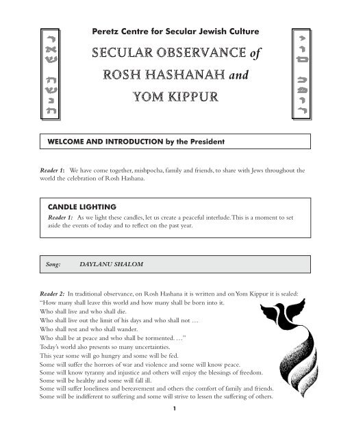 Secular ObServance of rOSh haShanah and YOm Kippur
