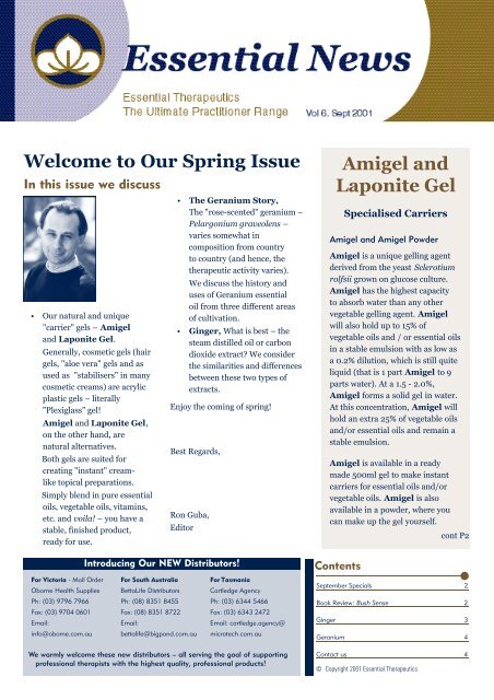 Amigel and Laponite Gel - Essential Therapeutics