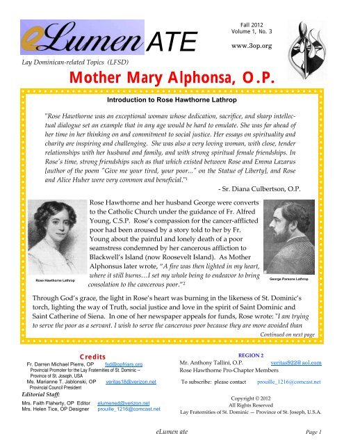 eLumenate: Rose Hawthorne - Third Order