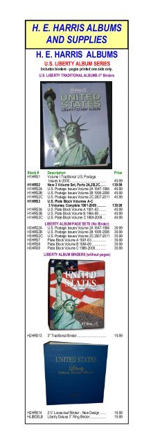 H. E. HARRIS ALBUMS AND SUPPLIES - Brookman Stamp Company