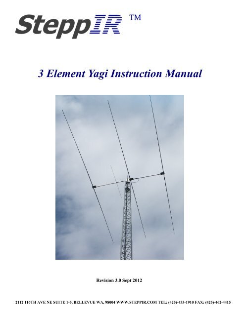 3 Element Yagi Instruction Manual