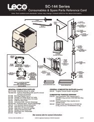 RH/ROH/TCH600-Series Consumables & Spare Parts Reference Card