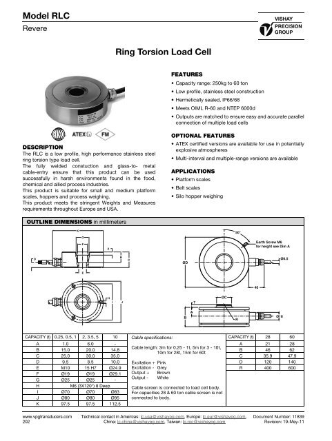 Ring Torsion Load Cell Model RLC