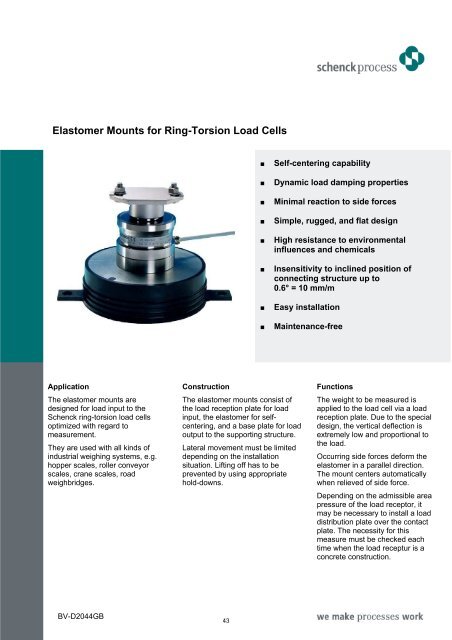 Elastomer Mounts for Ring-Torsion Load Cells - Schenck Process ...