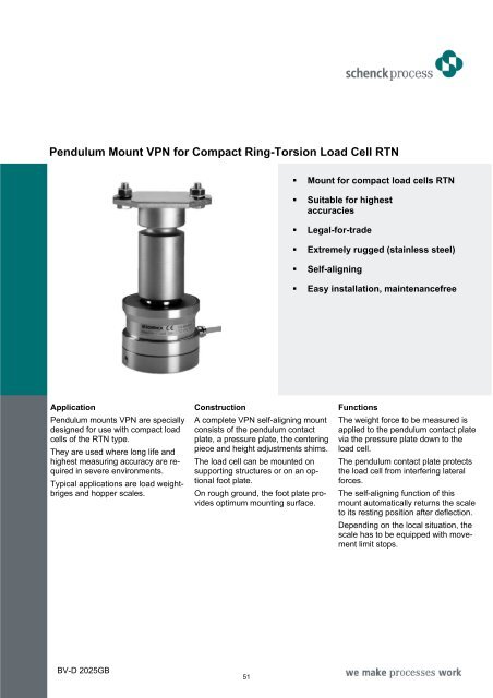 Pendulum Mount VPN for Compact Ring-Torsion Load Cell RTN