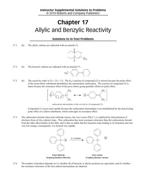 Chapter 17 Allylic and Benzylic Reactivity