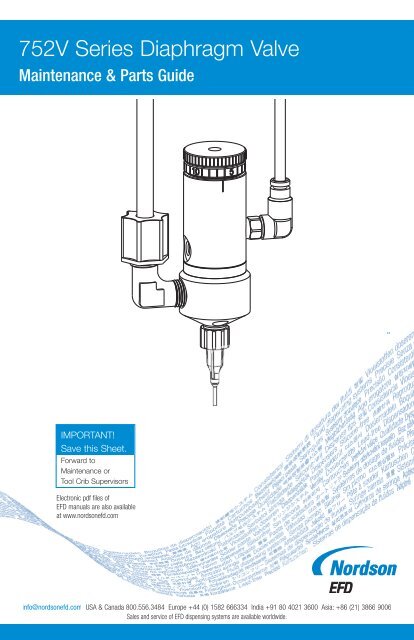 752V Series Diaphragm Valve - Nordson Corporation