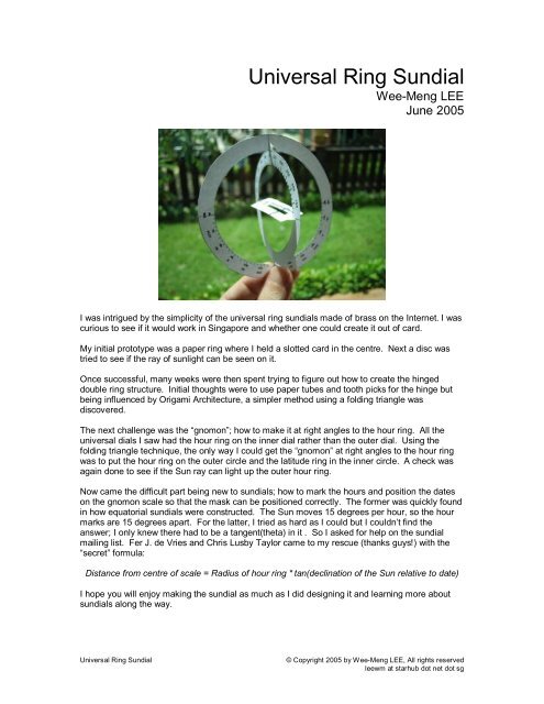 Universal Ring Sundial