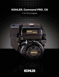 Spec Sheet - Kohler Engines
