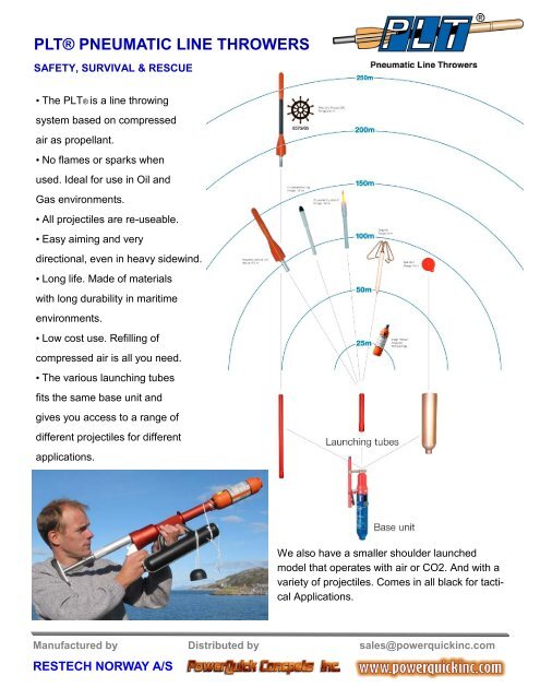 PLT® PNEUMATIC LINE THROWERS - PowerQuick Concepts, Inc