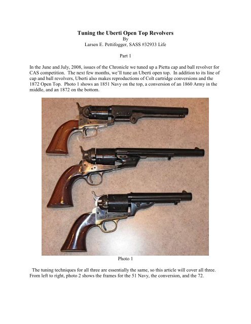 Tuning the Uberti Open Top Revolvers - The Open Range