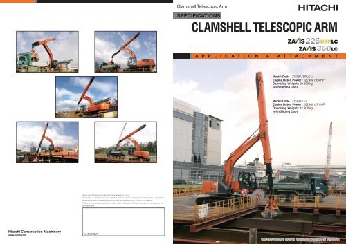 CLAMSHELL TELESCOPIC ARM - Hitachi Construction Machinery