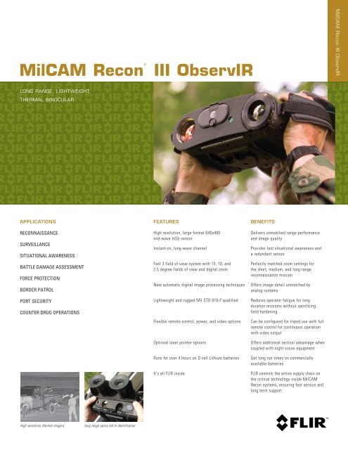 MilCAM Recon III ObservIR - FLIR Systems