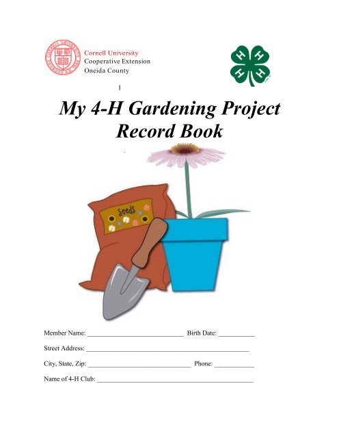 My 4-H Gardening Project Record Book - Cornell University