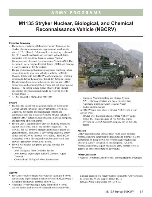 M1135 Stryker Nuclear, Biological, and Chemical Reconnaissance ...