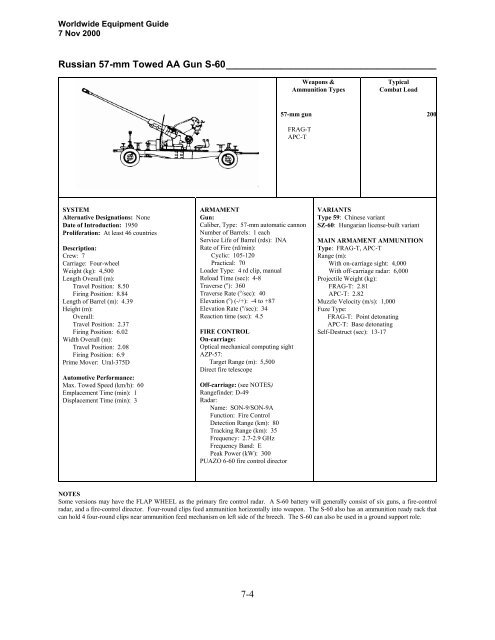 Worldwide Equipment Guide