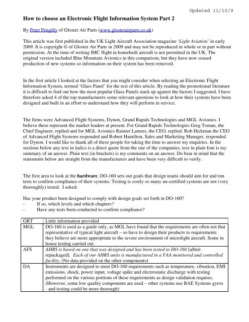 How to choose an Electronic Flight Information System Part 2