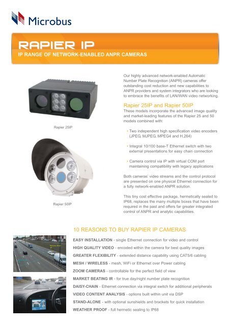Rapier IP brochure.qxd - ANPR Cameras