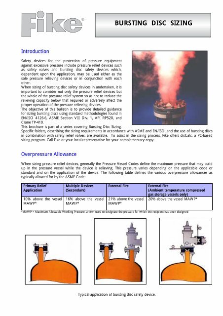 BURSTING DISC SIZING - Fagerberg