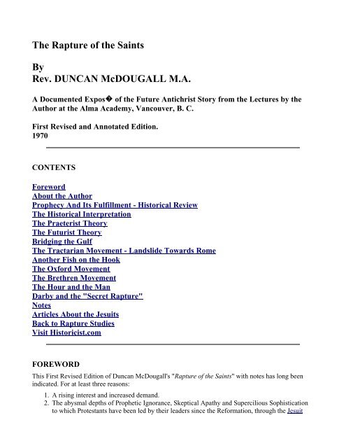 Rapture Of The Saints