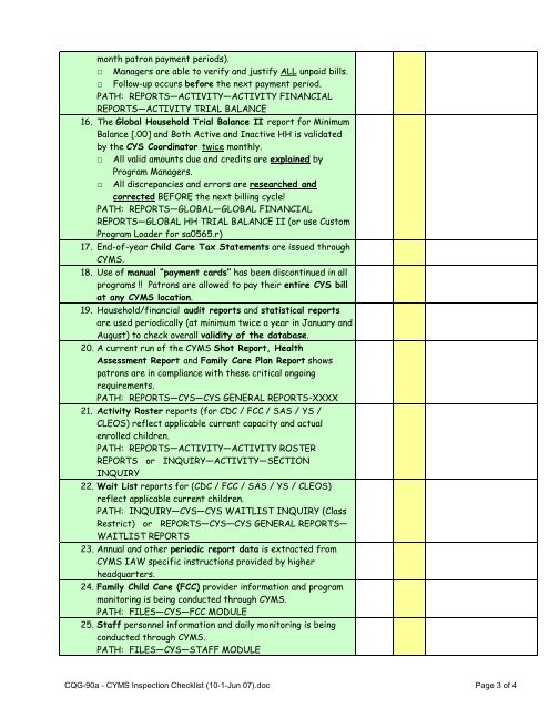 7. Adequately trained sta