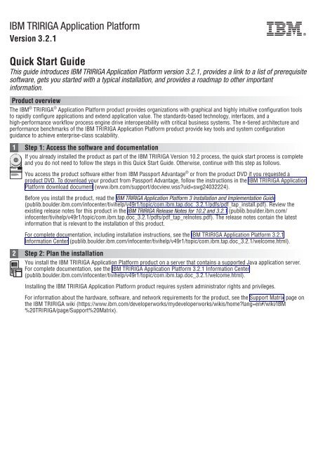 IBM TRIRIGA Application Platform Quick Start Guide