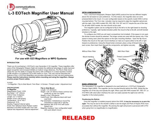 G23 3x Magnifier - EOTech