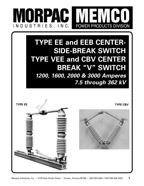 Type ee and eeb center- side-break switch - Morpac Industries, Inc.