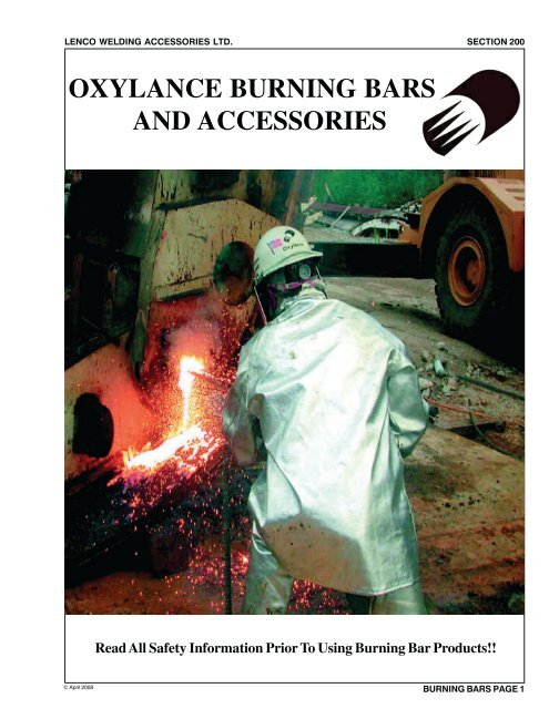 oxylance burning bars and accessories - Lenco Welding ...