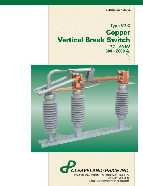 Type V2-C Copper Vertical Break Switch - Cleaveland / Price Inc.