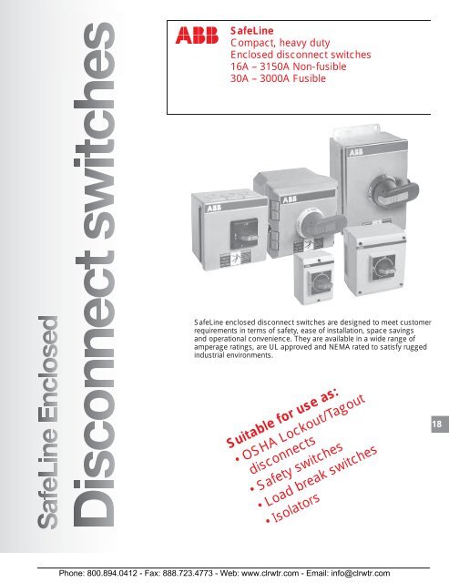 ABB SafeLine Enclosed Disconnect Switches
