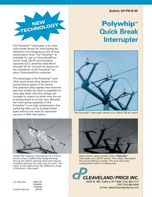 Polywhip™ Quick Break Interrupter - Cleaveland / Price Inc.