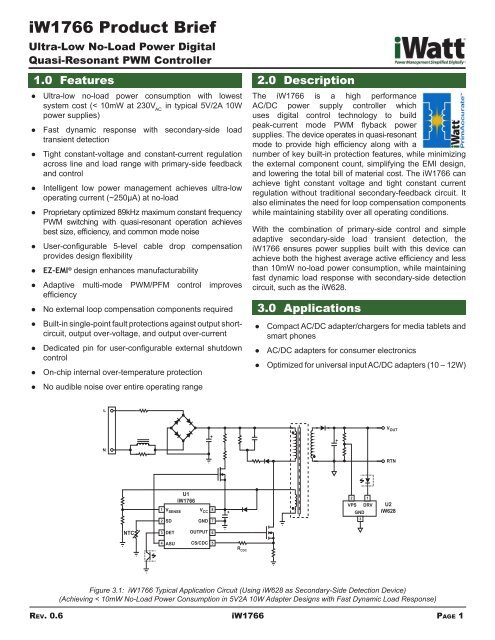 iW1766 Product Brief - iWatt