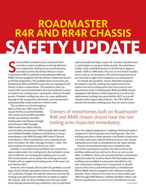 ROADMASTER R4R AND RR4R CHASSIS - RV-Chassis