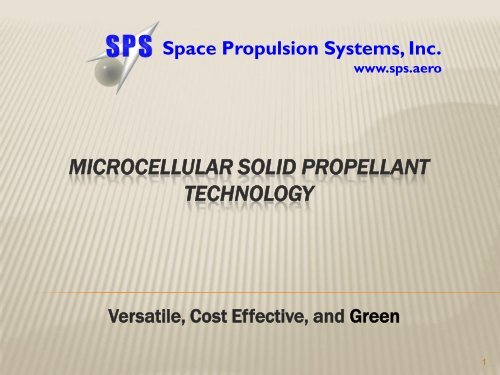 Microcellular Solid Propellant Technology - Space Propulsion ...