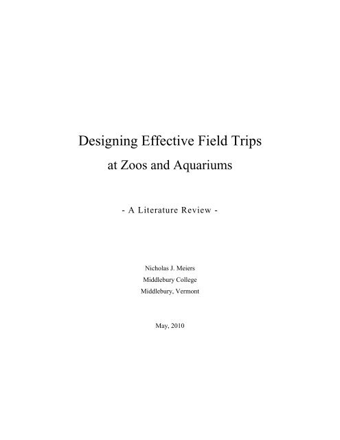 Designing Effective Field Trips at Zoos and Aquariums - MiddLab ...