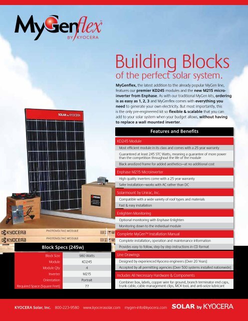 View the MyGenFlex Brochure - KYOCERA Solar