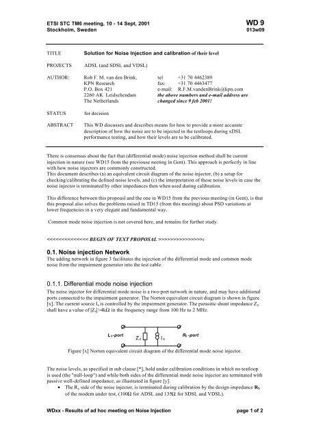 0.1. Noise injection Network 0.1.1. Differential mode noise injection