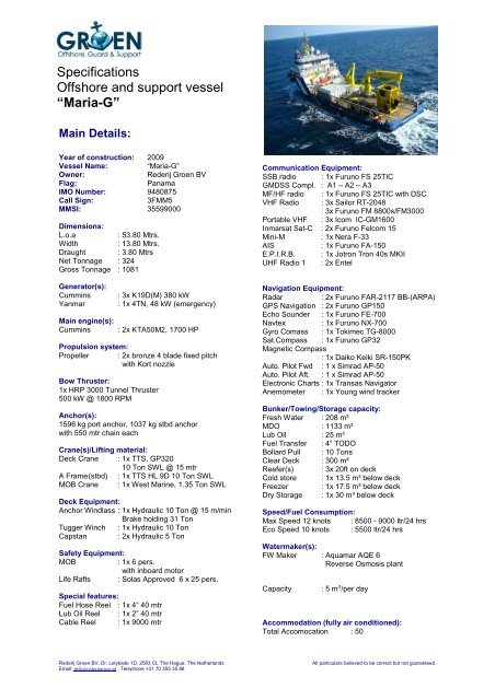 vessel Maria-G - Rederij Groen