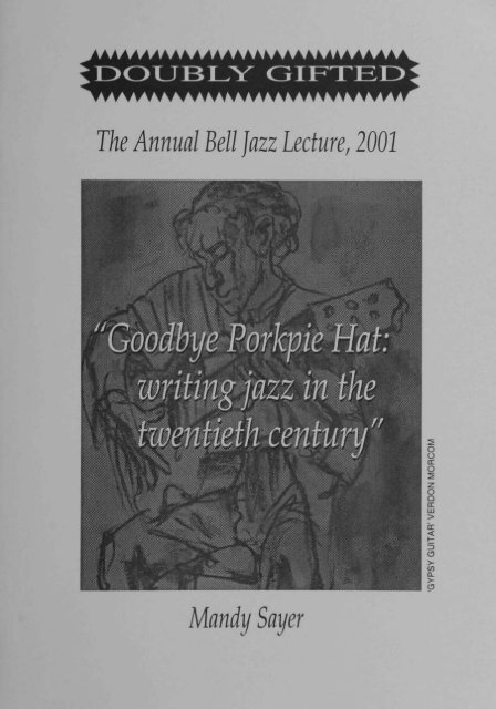 The Annual Bell Jazz lecture, 2001 Mandy Sayer - Waverley Council
