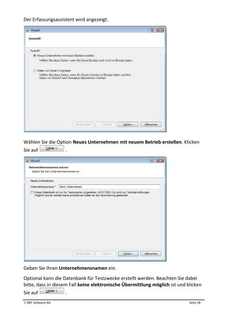 Der Erfassungsassistent w